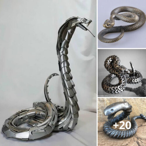 Reviving Art with Recycled Plastic and Metal: Stunning Snake Sculptures ...